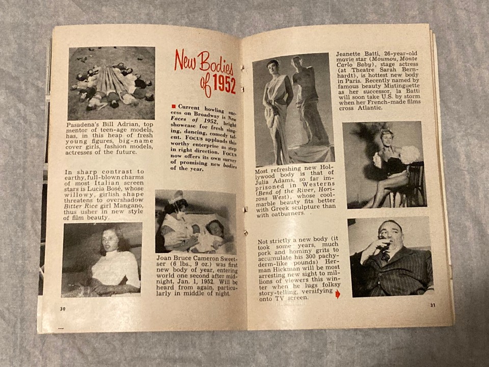 Lot of 2 Mini Magazines Pin Up Girls Focus Nov. 1952 & People Today May ...