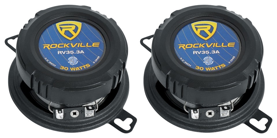 Pair Rockville RV35.3A 3.5" 3-Way Car Speakers 200 Watts/60 Watts RMS ...