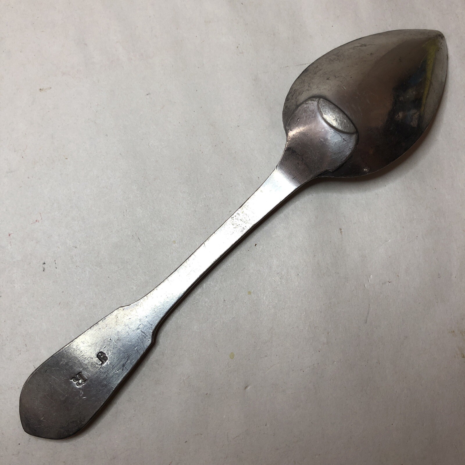 Large Rare Antique 18th Century Solid Pewter Signed JR. Spoon 1700's 8. ...