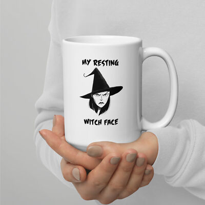Resting Witch Face Halloween Mug, Halloween Mug, Funny Witch Mug ...