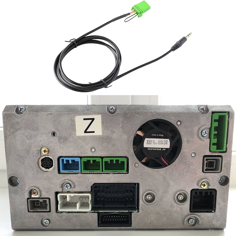 6Pin Green Connector Stereo 3.5MM Jack Audio Aux-in MP3 Cable Wire for ...