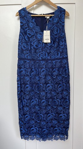 Monsoon Size 16 Ladies New Dress Bright Blue Lace Occasion Wedding ...