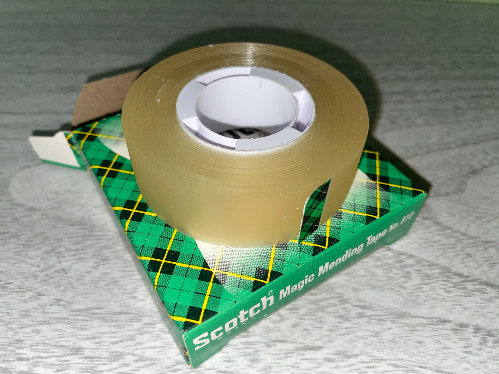 VTG Unused Scotch 3M Brand Magic Mending Tape No. 810 Green Plaid Box ...