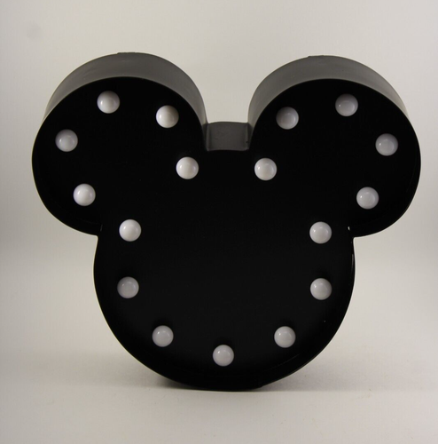 Disney Mickey Mouse LED Marquee Light Wall Decor Black Mickey Head Icon ...