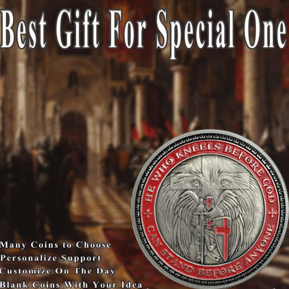 20pcs Lion Knights Templar Challenge Coin Christian Prayer ...