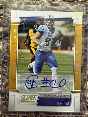 2019 Score Football CJ Conrad Rookie Gold Auto #6/50 Kentucky | eBay