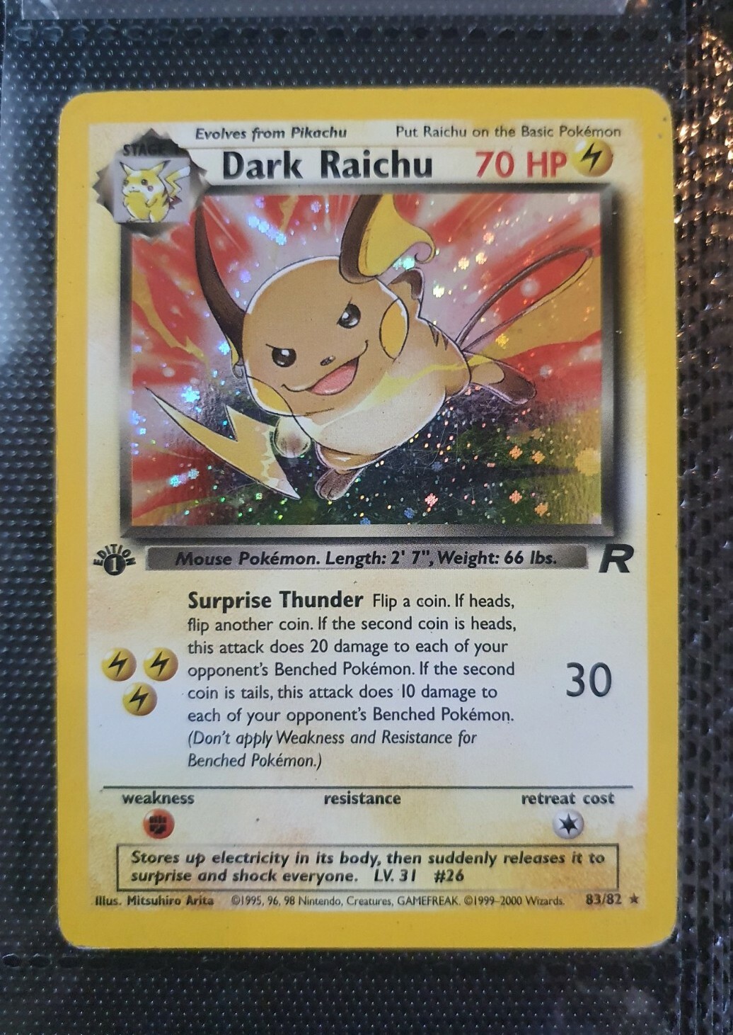 Dark Raichu Holo 1st Edition 83/82 Team Rocket LP-MP | eBay Australia