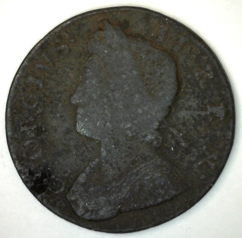 Circa 1700s Colonial Copper Half Penny Token Non-Regal Evasion Coin ...