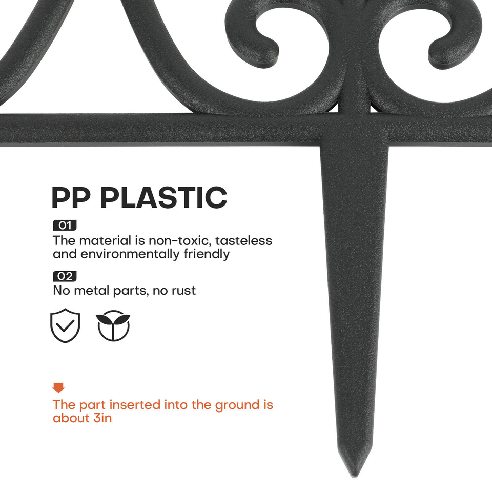 5-20 Pack Decorative Garden Fence Animal Barrier No Dig Ground Stakes ...