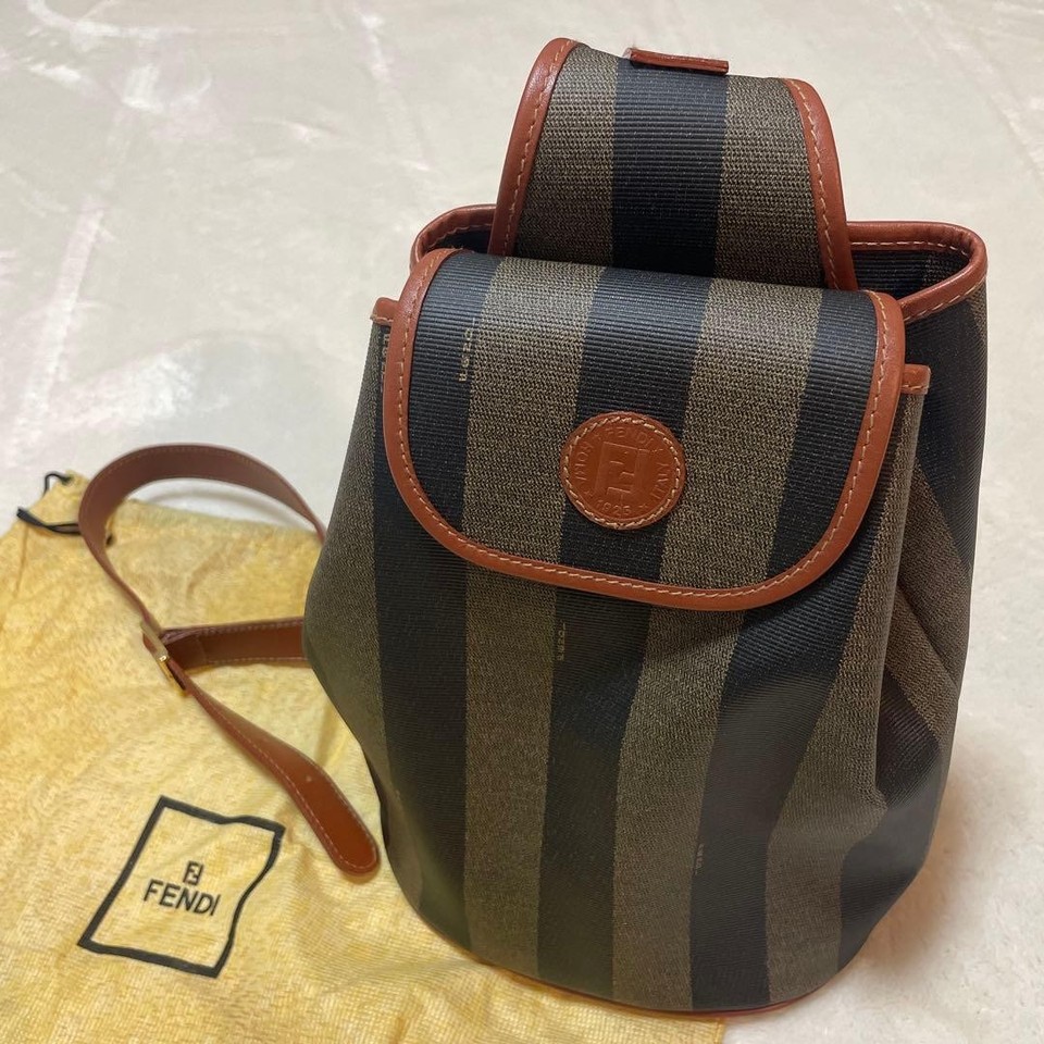 Fendi Pequin Vintage Shoulder Body Bag Bicolor Metal Fittings Women's ...