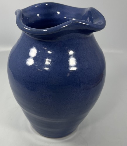 Vintage Bybee Pottery Kentucky Blue Glazed Ruffle Rim 6" Tall Vase | eBay