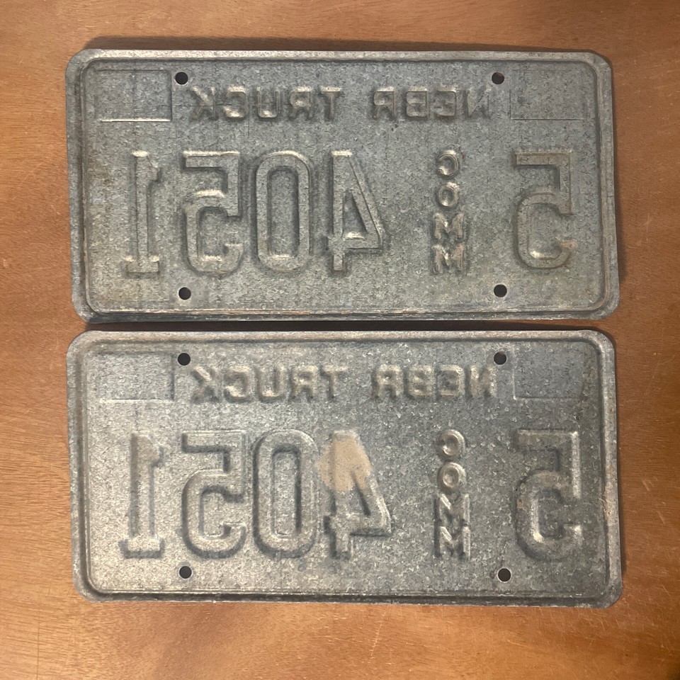 1996 Nebraska License Plate Pair Truck # 5-4051 | eBay