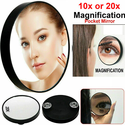 10x or 20x Magnifying Make Up Eyebrow Mirror With Suction Cups Travel ...