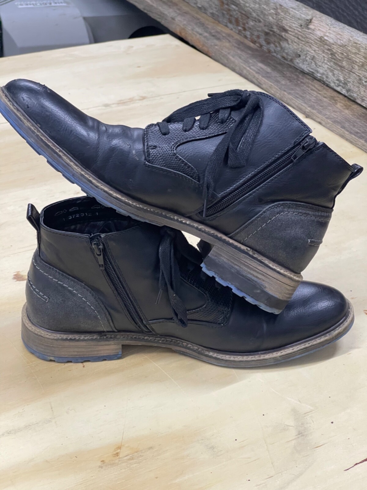 Land Rover black Leather Boots lace side buckle & zip… - Gem