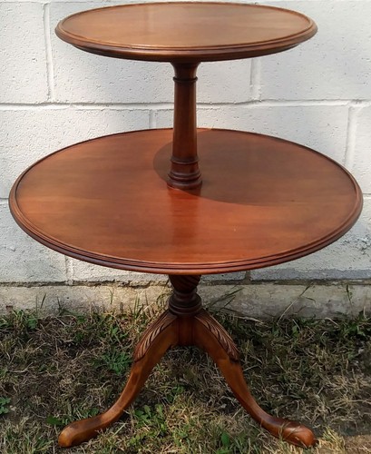 Vintage Antique Mahogany Wood 2 Tier Table | eBay