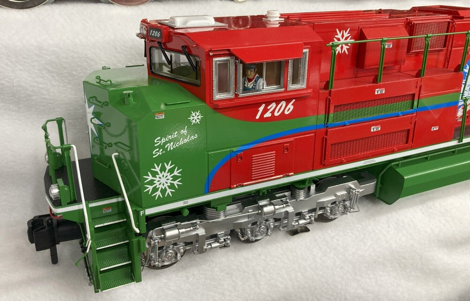 MTH 70-2166-1 CHRISTMAS SD70ACe #1206 One Gauge CUSTOM Diesel Engine W ...