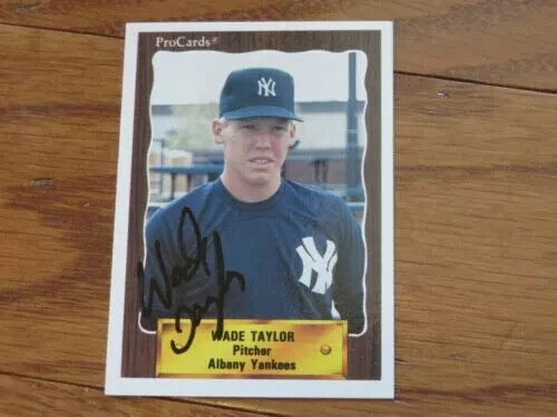 Wade Taylor Autographed Hand Signed Card New York Yankees Albany ...