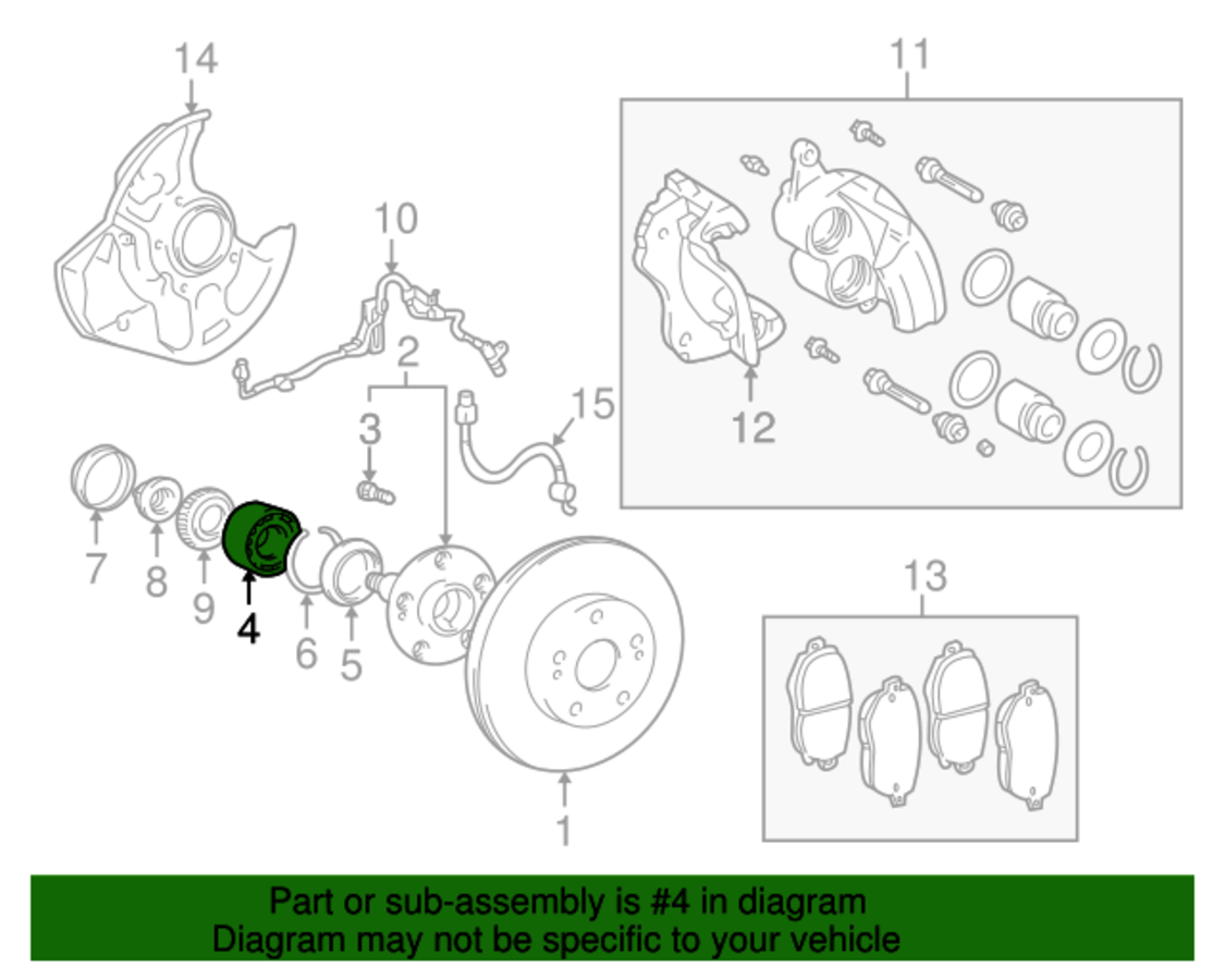 TOYOTA LEXUS Genuine OEM IS300 ALTEZZA Front Axle Hub Bearing Pair 1PC ...