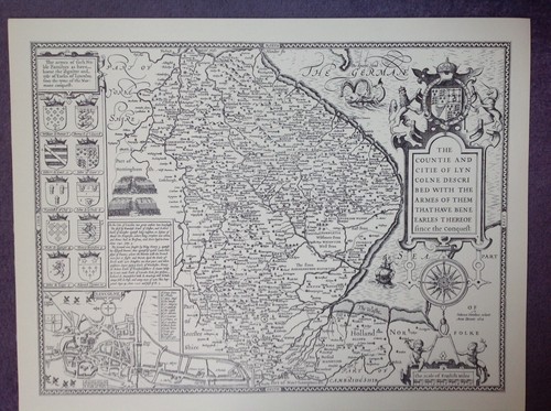 LINCOLNSHIRE 1610 County Map by John Speed - Uncoloured | eBay UK