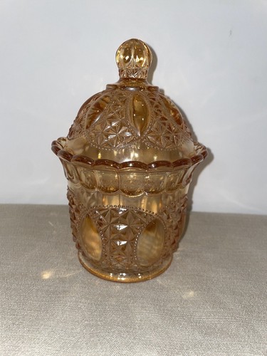 Imperial Carnival Glass Marigold Lidded Candy Dish/Bowl | eBay