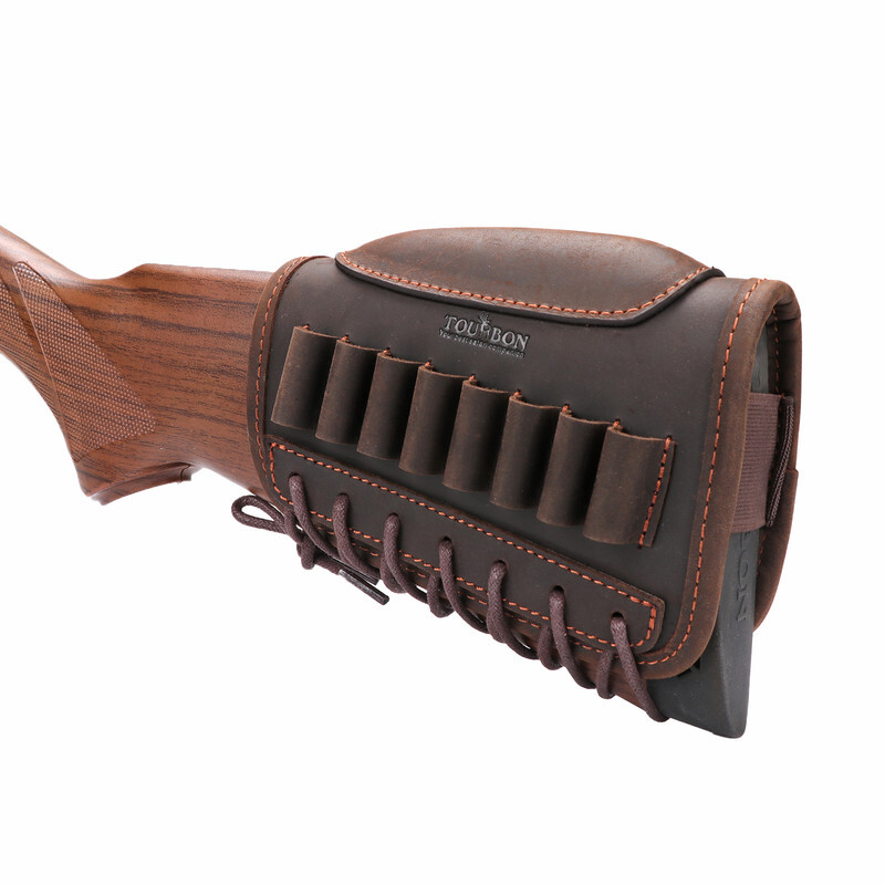 Tourbon Leather Ammo Pouch Cartridges Holder Cheek Rest Rifle Gunstock ...