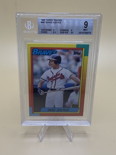 1990 TOPPS TRADED DAVID JUSTICE ROOKIE ATLANTA BRAVES Beckett 9 Mint | eBay