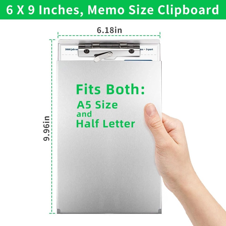 Aluminum Clipboard with Storage(Memo Size) Recycled Metal Form Holder ...