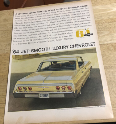 1964 CHEVROLET IMPALA - Vintage 1963 Magazine Print Ad | eBay
