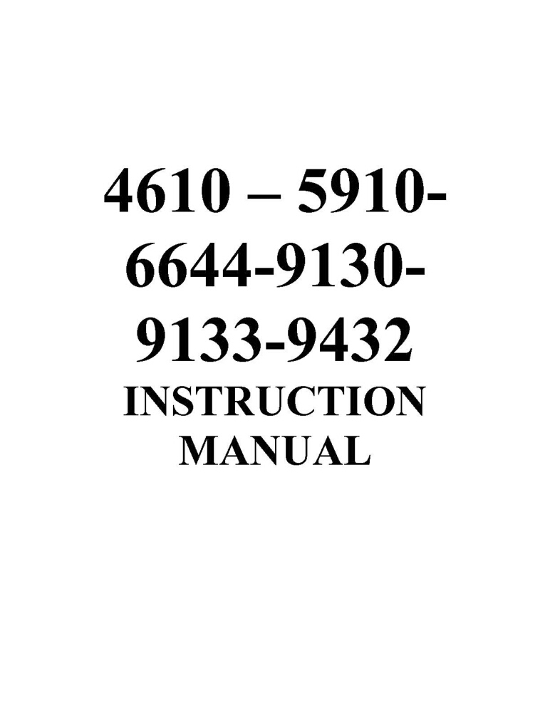 Singer 4610-5910-6244-9130-9133-9432 Sewing Machine Owners Manual ...