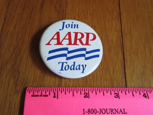 Vintage AARP Button Pin Join Today Red White Blue Collectible FREE SHIP ...
