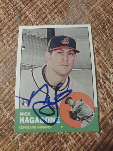 Nick Hagadone Autographed 2012 Topps Heritage Signed Baseball Card #152 ...