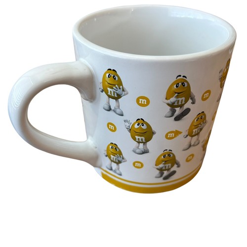 M&M Coffee Mug Oversized Cup 2018 Mars Ltd Edition White Yellow Ceramic ...
