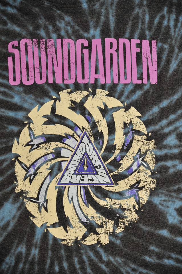 Soundgarden T Shirt Official Badmotorfinger Band Logo Blue New Dip Dye ...