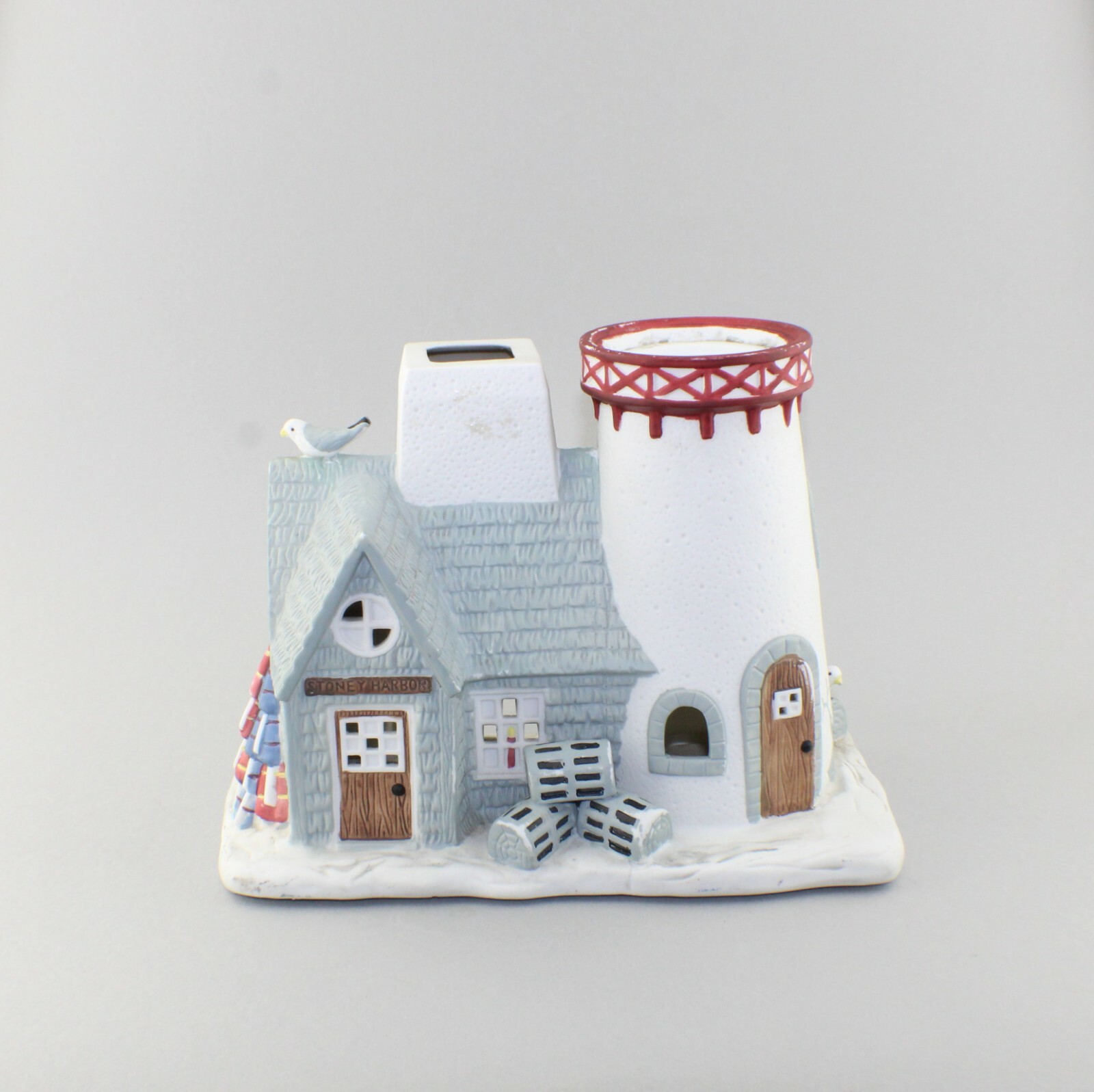 Partylite Stoney Harbor Light House Christmas Village Tealight Candle ...