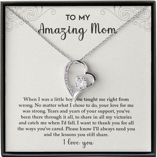 To My Amazing Mom Heart Shape Necklace for Mother Christmas Gifts with ...