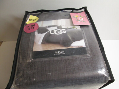 New UGG Shaye King Duvet Cover 110"x96" Charcoal New | eBay