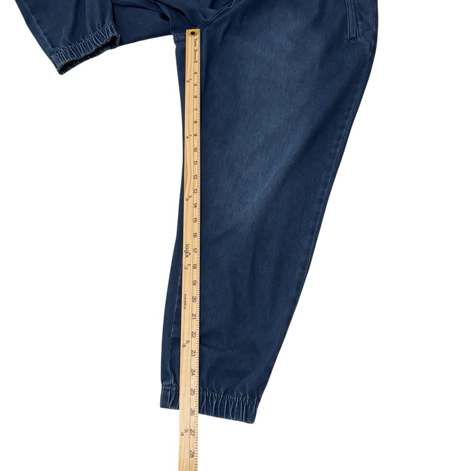 GAP Denim Joggers Large High Rise Medium Wash Elastic Drawstring Waist ...
