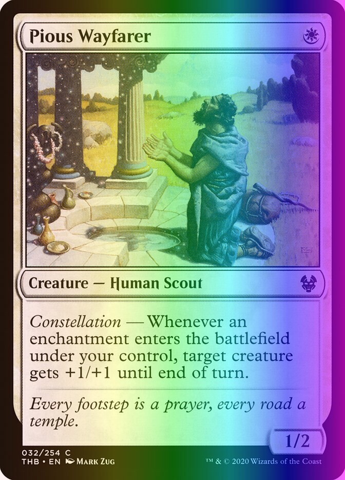 MTG Magic the Gathering Pious Wayfarer (32/415) Theros Beyond Death NM ...
