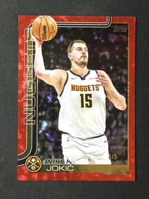 2025-26 Topps Basketball #101 SSP Nikola Jokic Red Refractor 3/5 MVP ...