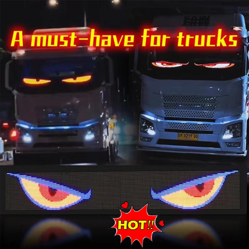 2PCS Devil Eyes Light for Cars Car Window Flexible LED Display Screen ...