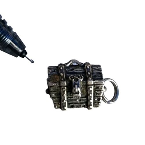 VINTAGE Treasure Chest Mechanical Sterling Silver bracelet charm | eBay