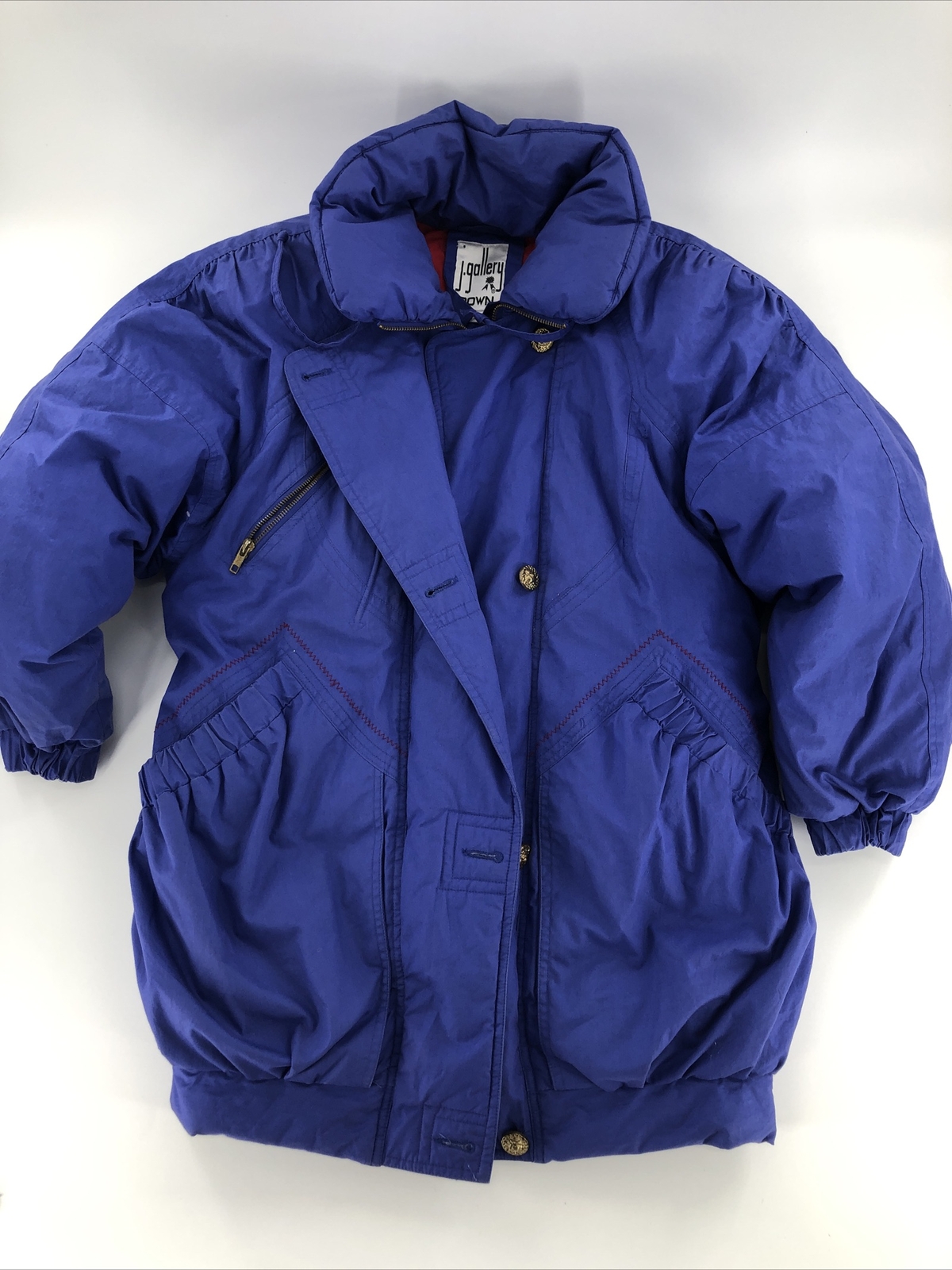 j gallery down jacket medium blue 80%duck 20%waterfowl - Gem