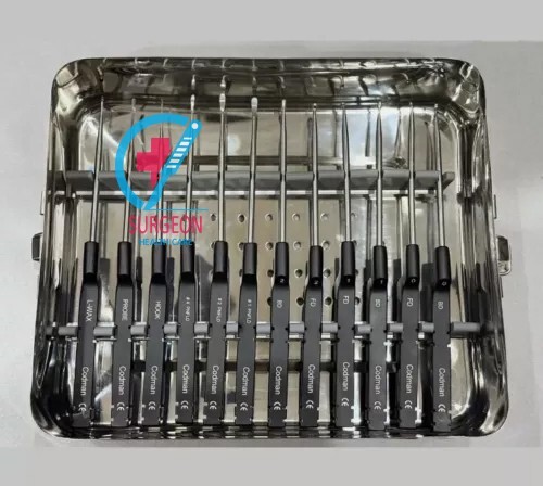 Lot Of 14 Codman Microdiscectomy Karlin Cervical Curettes Set w Tray | eBay