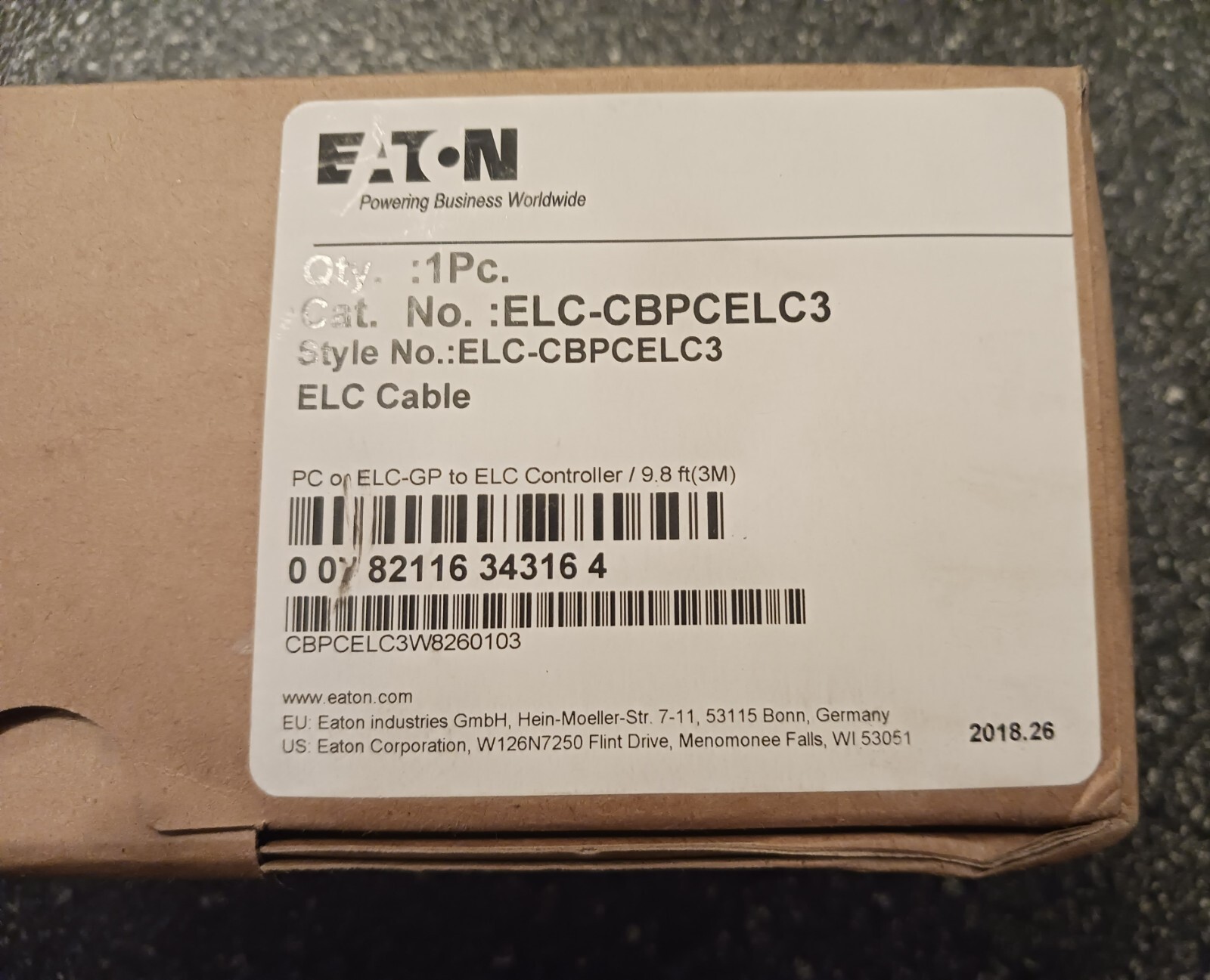 Eaton ELC-CBPCELC3 3m/9.8ft PC/ELC-GP To ELC Controller Cable Accessory ...