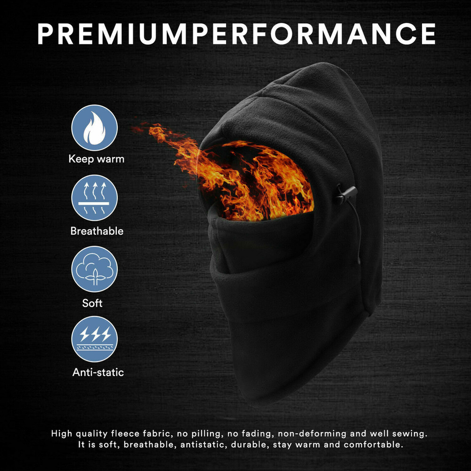 Winter Windproof Fleece Neck Warm Balaclava Ski Full Face Mask for Cold ...