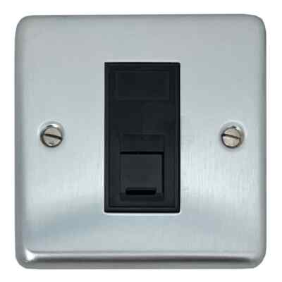 G&H CSC61B Standard Plate Satin Chrome 1 Gang RJ45 Cat5e Data Socket ...