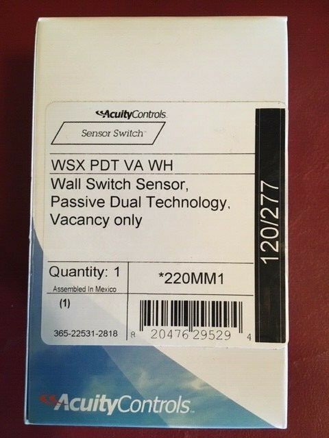 Acuity Controls (2)WSX PDT VA WH Wall Switch Sensor (1) WSX PDT D SA WH ...