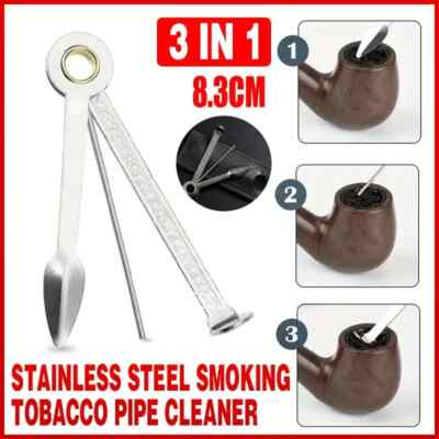 3 in 1 Stainless High Quality Steel Smoking Tobacco Pipe Cleaner ...