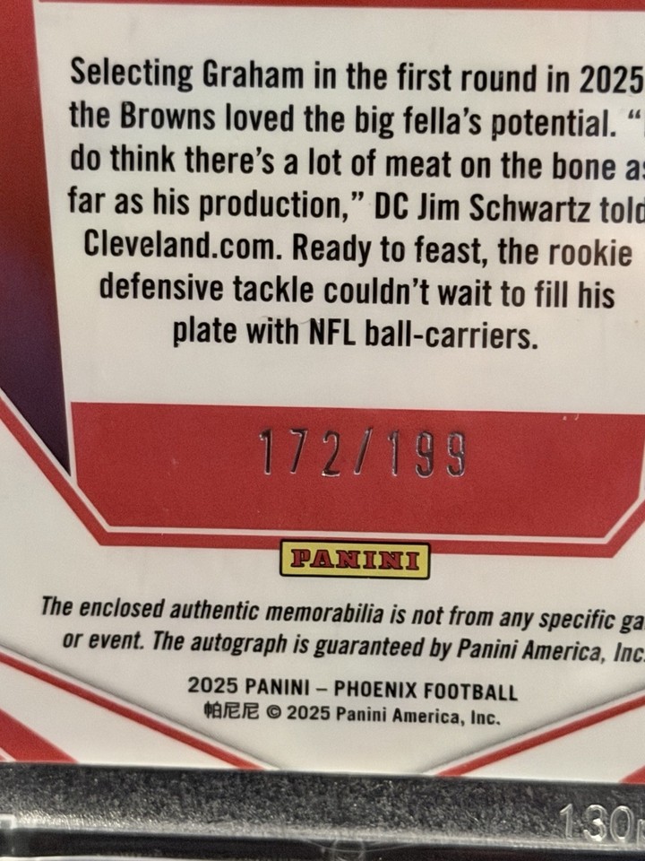 2025 Panini Phoenix - Mason Graham Bronze Pandora Rookie Patch Auto ...