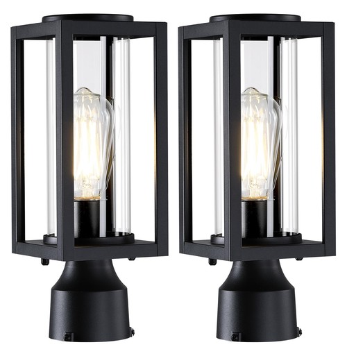 Outdoor Post Lights Lamp Post Light Fixture 2 Pack, Modern Black ...